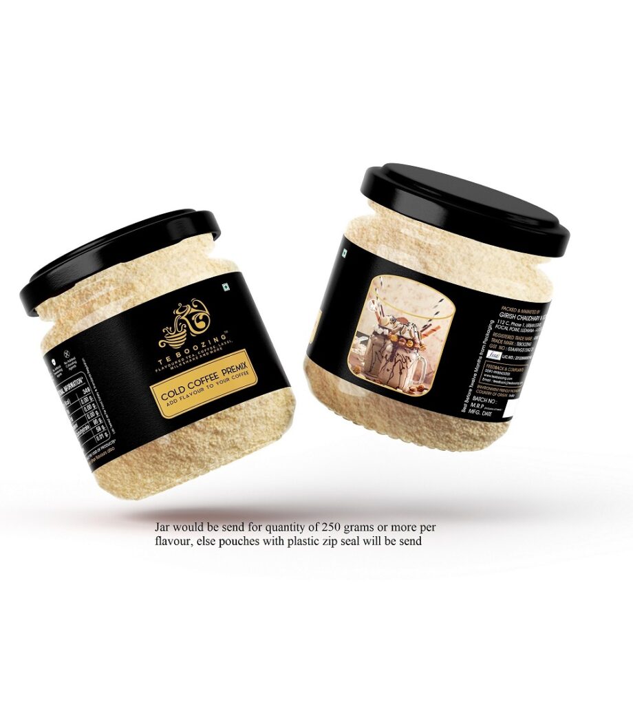 assortment of 5 flavours of cold coffee mix